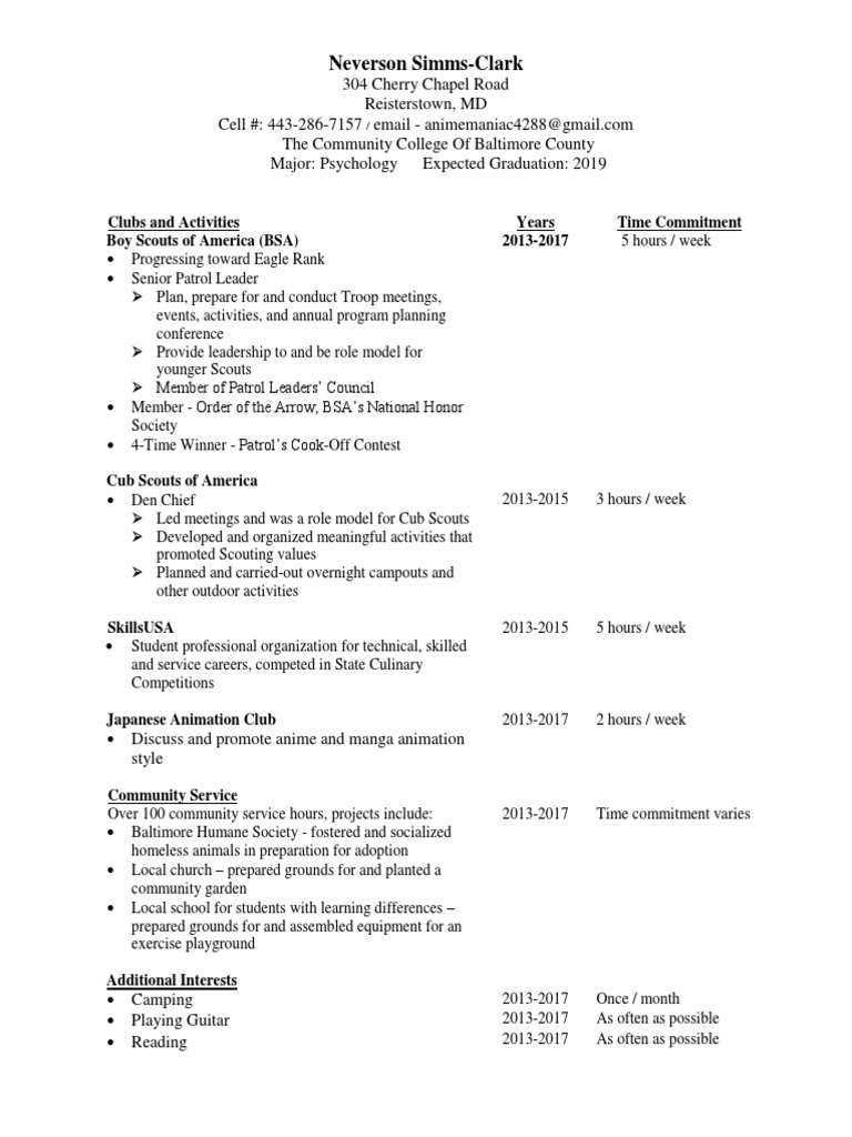Neverson Simms-Clark's Resume Summary | PDF