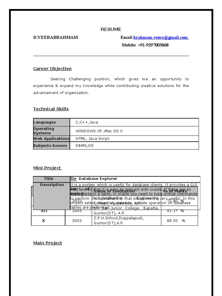 Brahmam Resume | PDF | Oracle Database | Databases