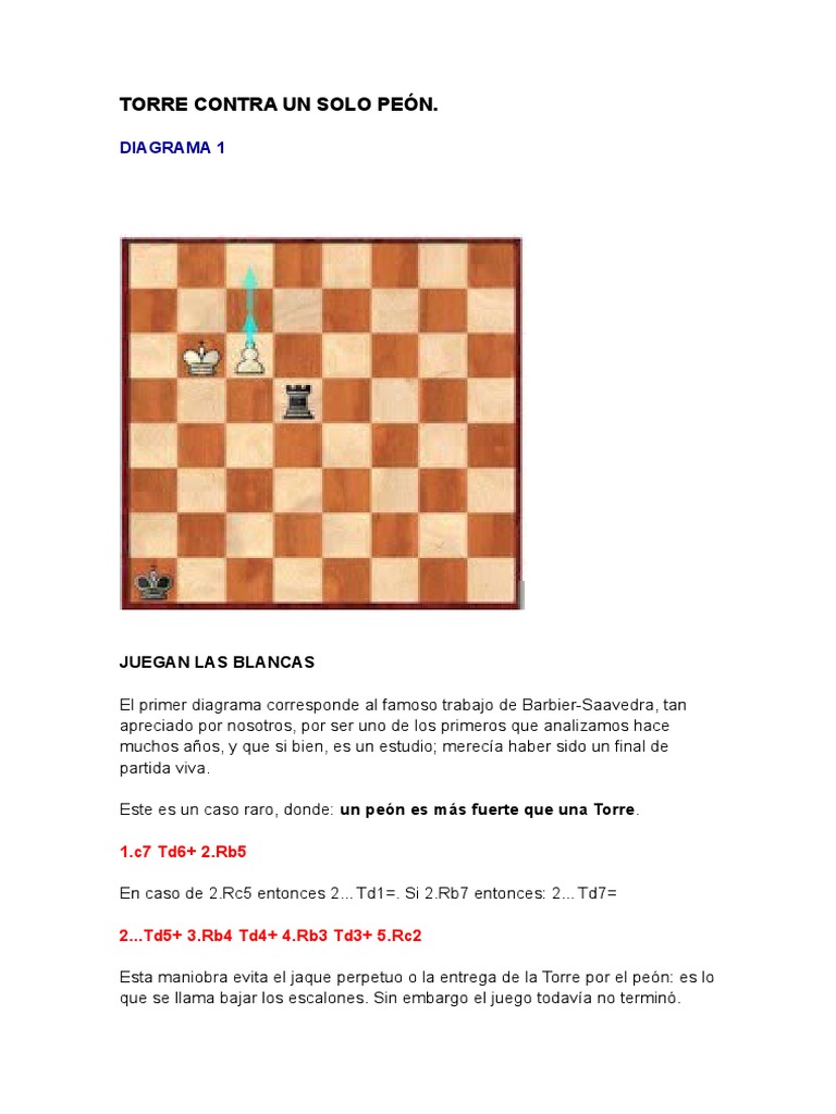 Finales de Torres y Peones. | PDF | Juegos de estrategia abstractos | Ajedrez