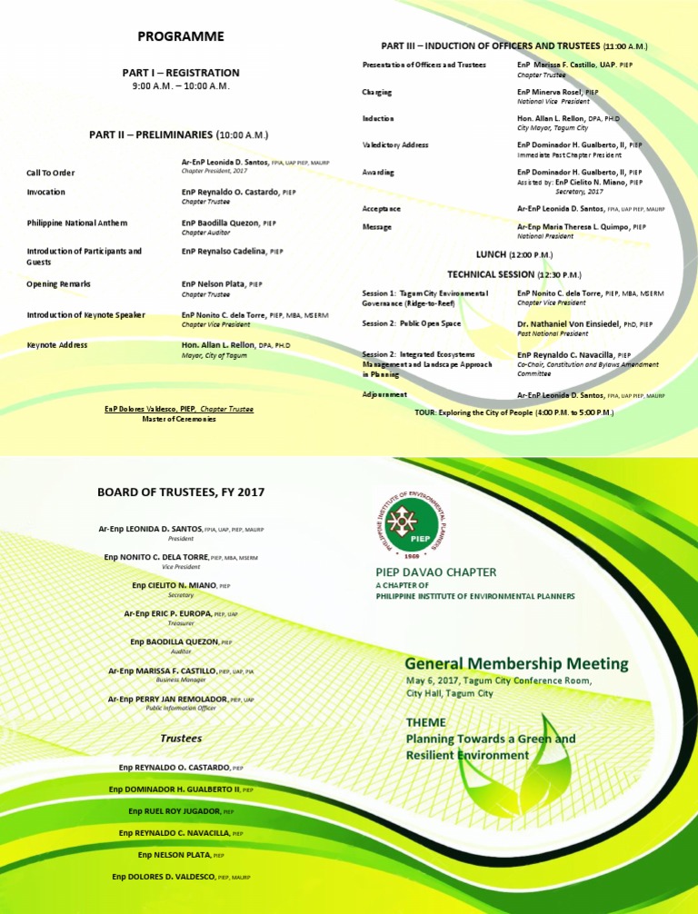 PIEP Davao Chapter General Membership Meeting | PDF