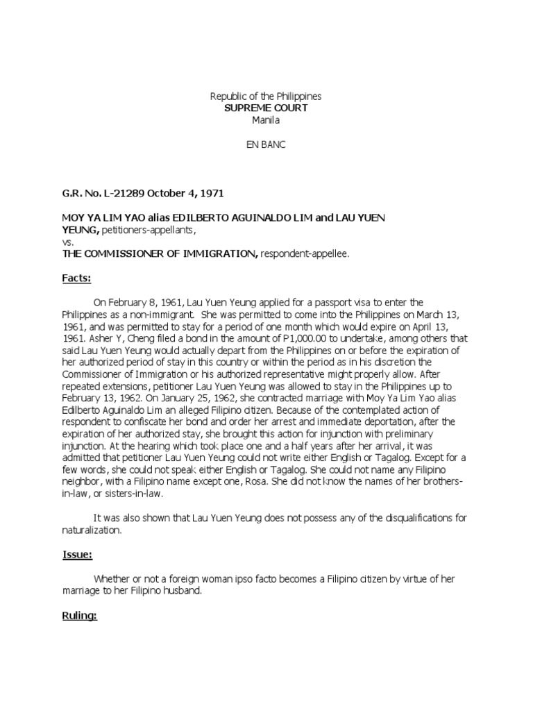 Citizenship by Marriage Ruling | PDF | Philippines | Constitutional Law