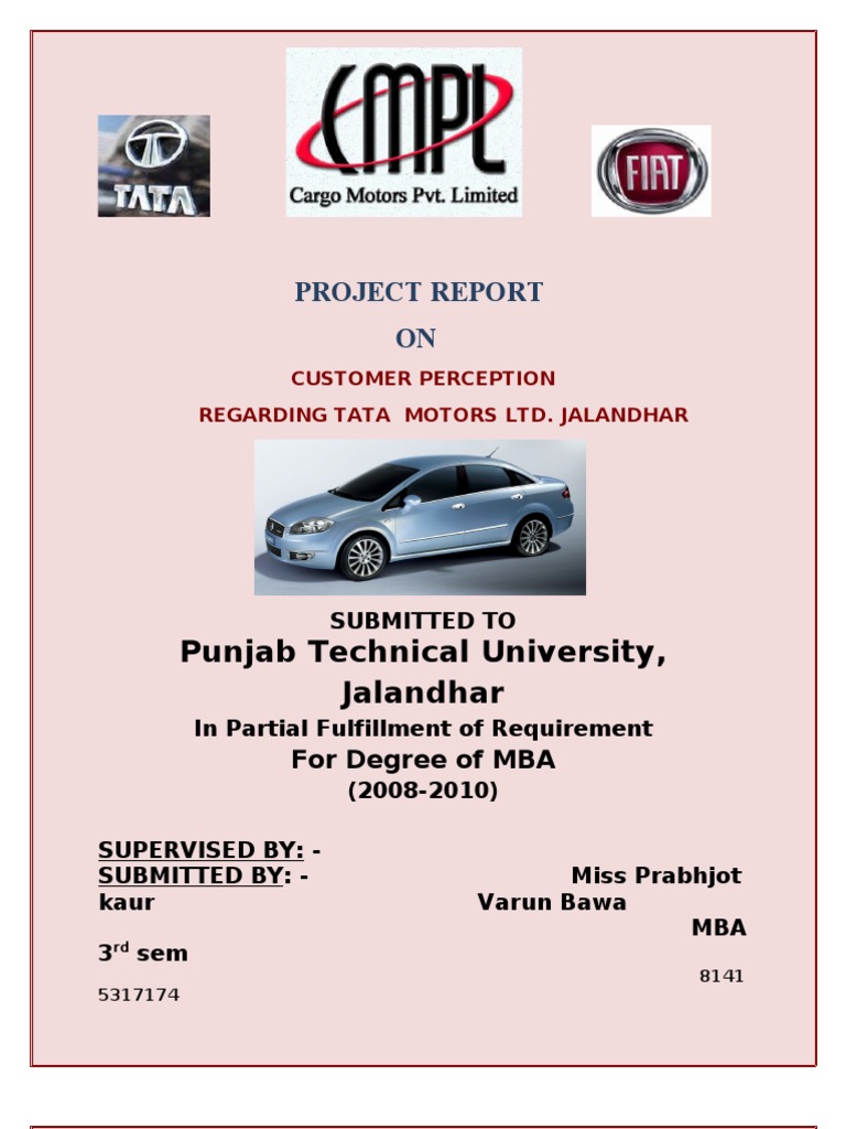 Customer Perception Regarding Tata Motors by Varun Bawa | PDF | Car ...