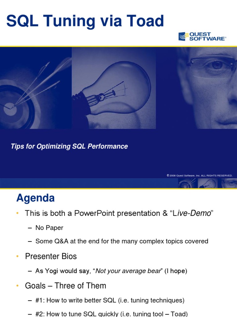 SQL Tuning Via Toad: Tips For Optimizing SQL Performance | PDF ...