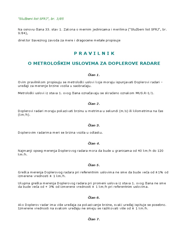 Službeni List SFRJ | PDF