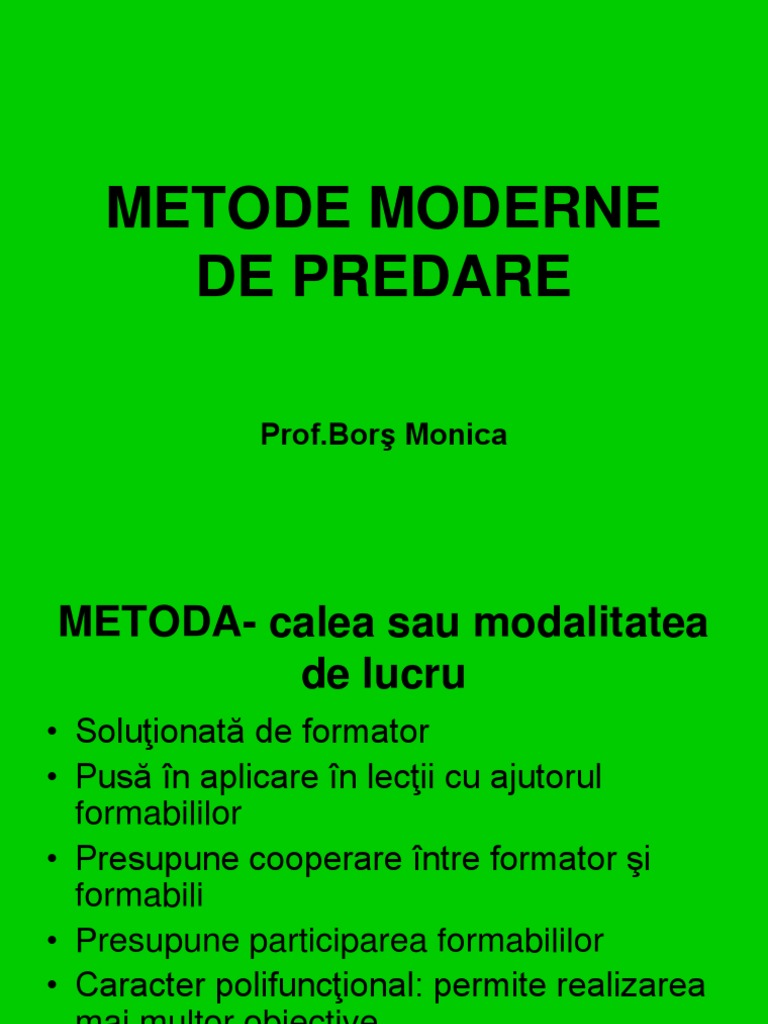 Metode Moderne de Predare | PDF