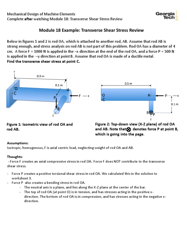 Module 19 Solution Transverse Shear Stress | Stress (Mechanics) | Bending