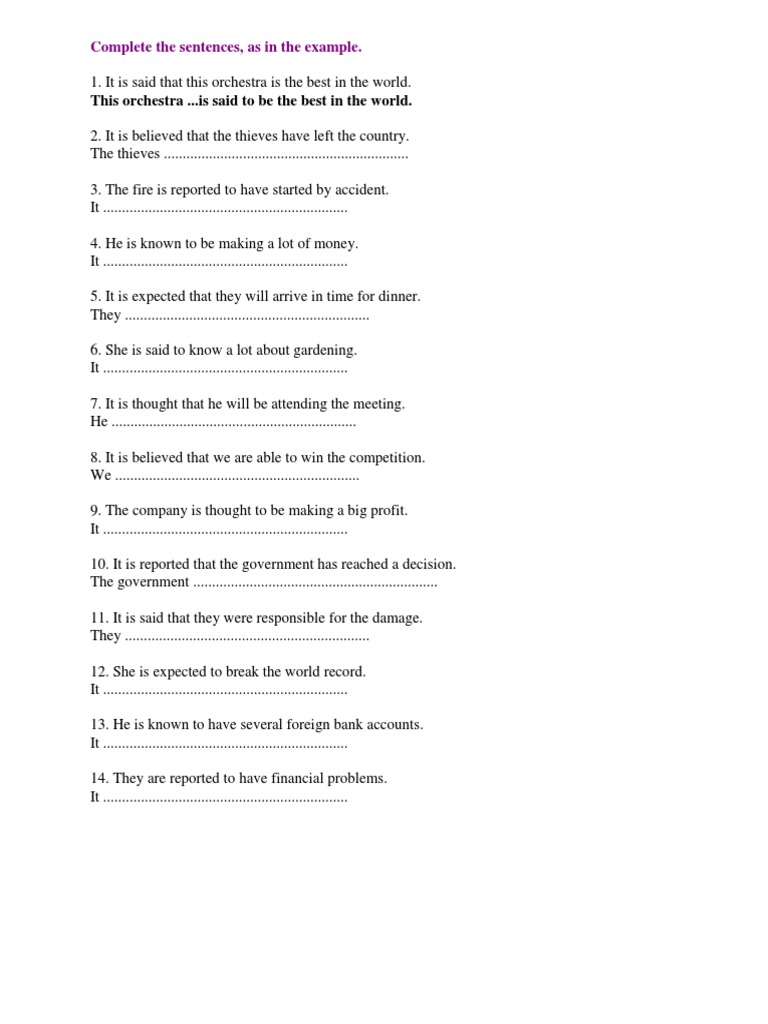 Impersonal Passive Reporting Structures | Bat | Sharks