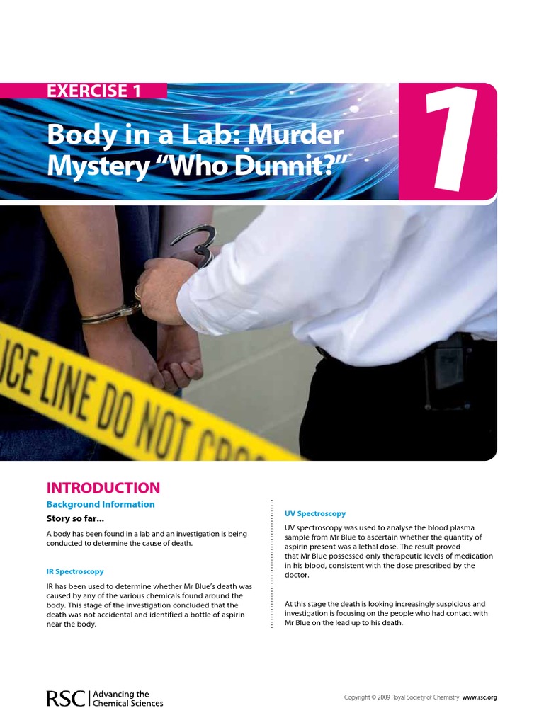 Mass Spec Exercise 1 - Murder Mystery - Teacher Resource Pack - ENGLISH ...