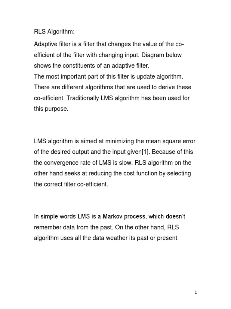 Rls Algorithm | PDF | Electronics | Computer Programming