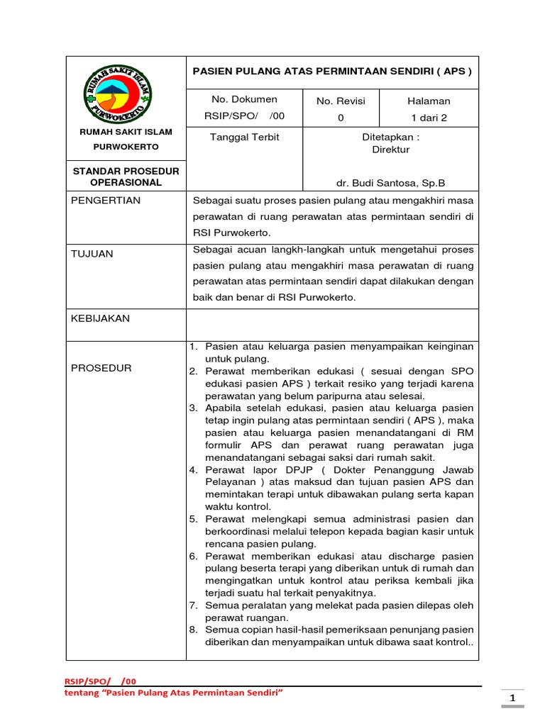 Spo 3 Tentang Pasien Pulang Atas Permintaan Sendiri Pdf
