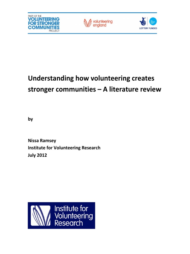 Understanding How Volunteering Creates Stronger Communities: A ...