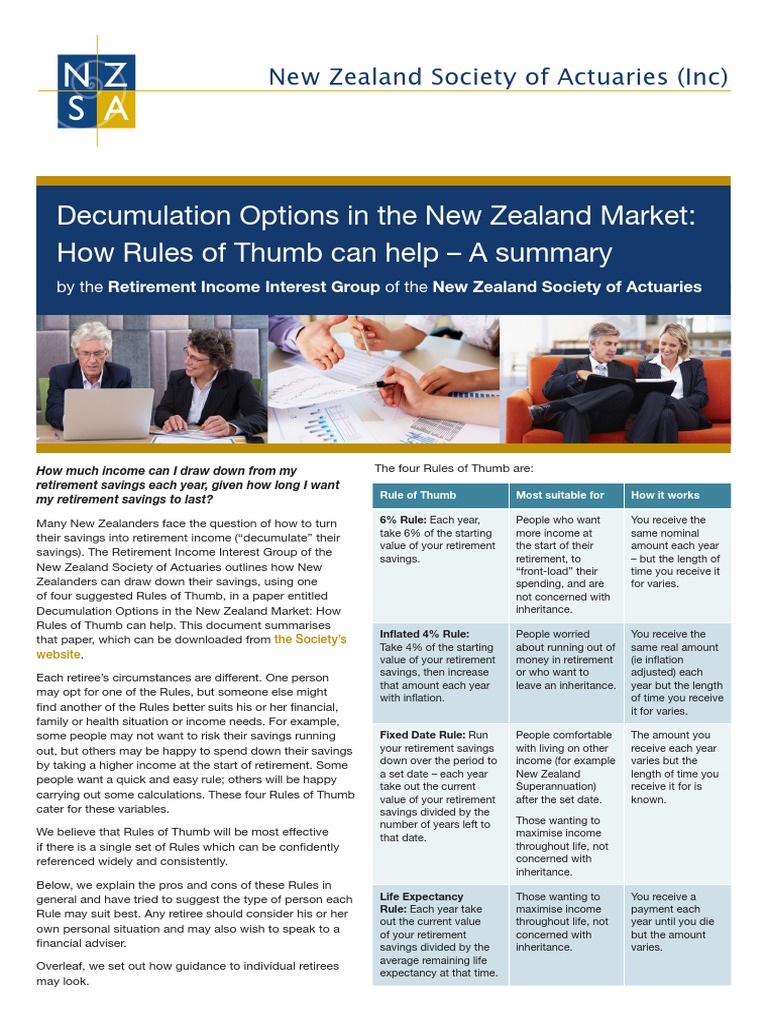 Decumulation Strategies for NZ Retirees | PDF | Retirement | Pension