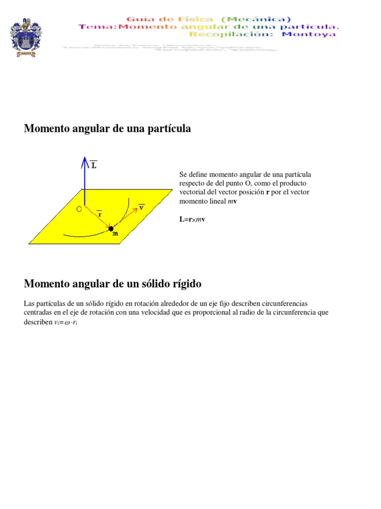 Momento Angular de Una Partícula | PDF | Momento angular | Rotación