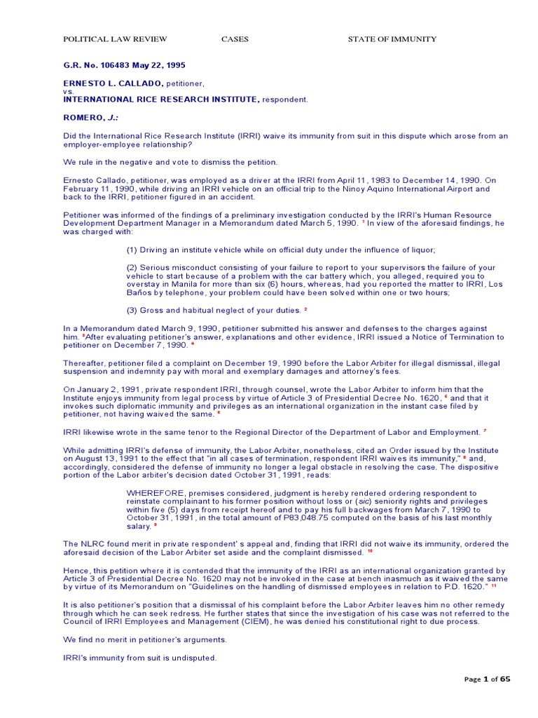 State o Immunity | PDF | Sovereign Immunity | Holy See