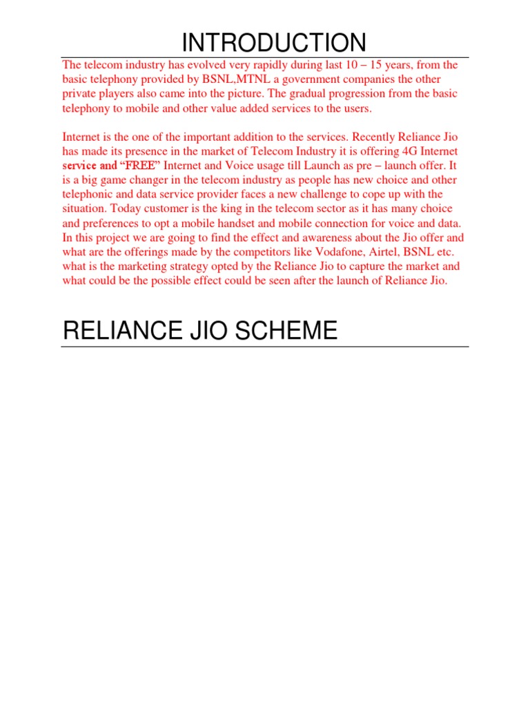 Reliance JIO | PDF | Strategic Management | 4 G