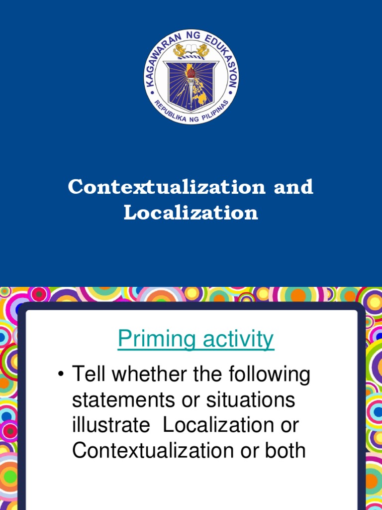 Contextualization and Localization | PDF | Curriculum | Learning