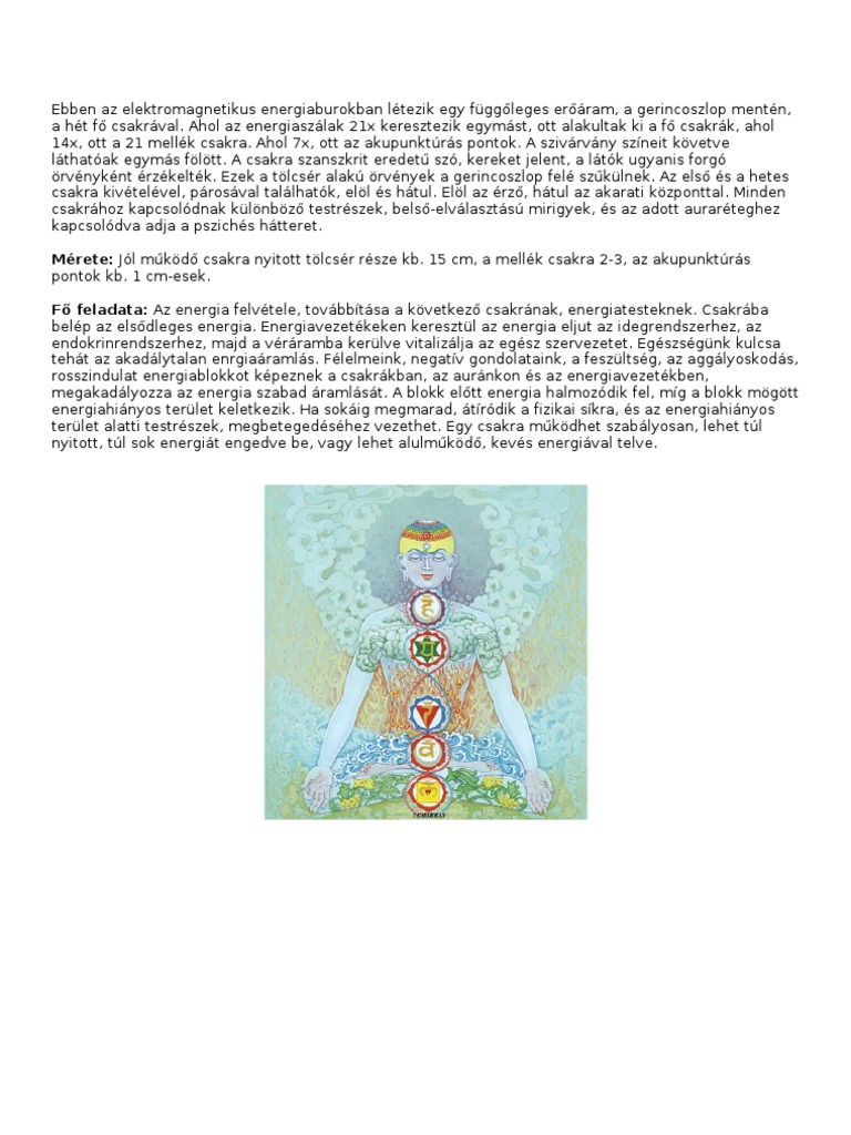 Csakrák 1 Oldalas Leírások | PDF
