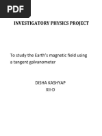 Physics Investigatory Project (XII) Tangent Galvanometer | PDF | Earth ...