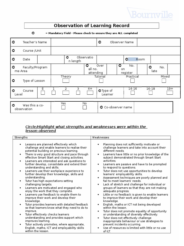 Blank Probational Form | PDF | Tutor | Educational Assessment