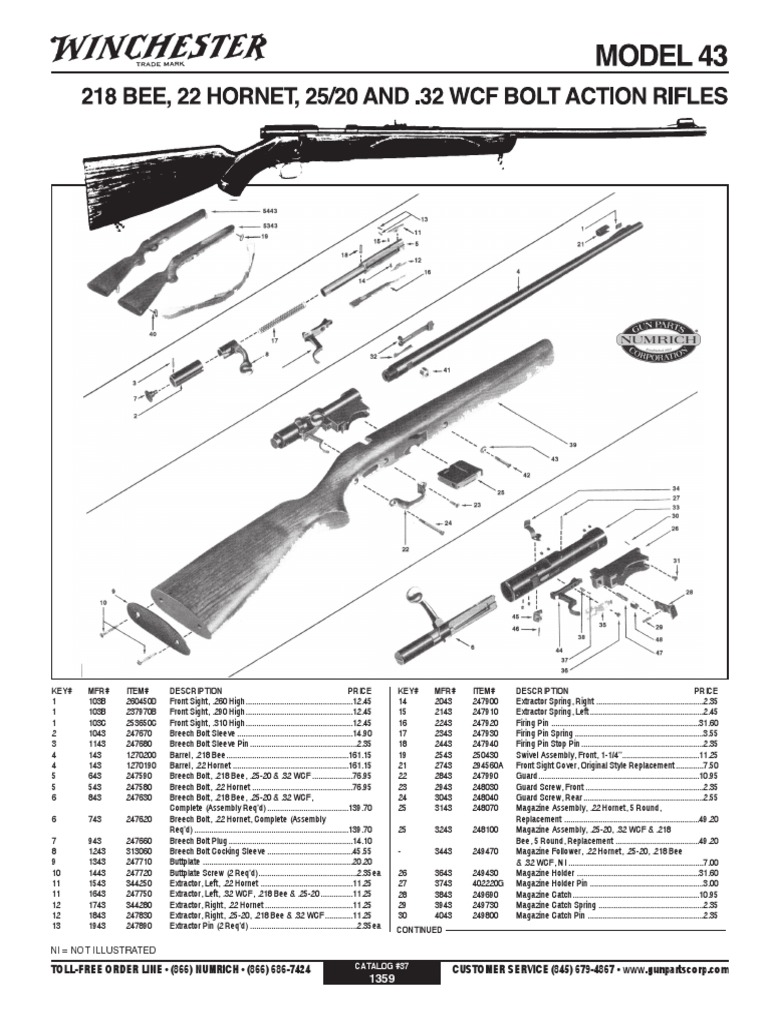 winchester model 43.pdf | Firearm Components | Projectiles