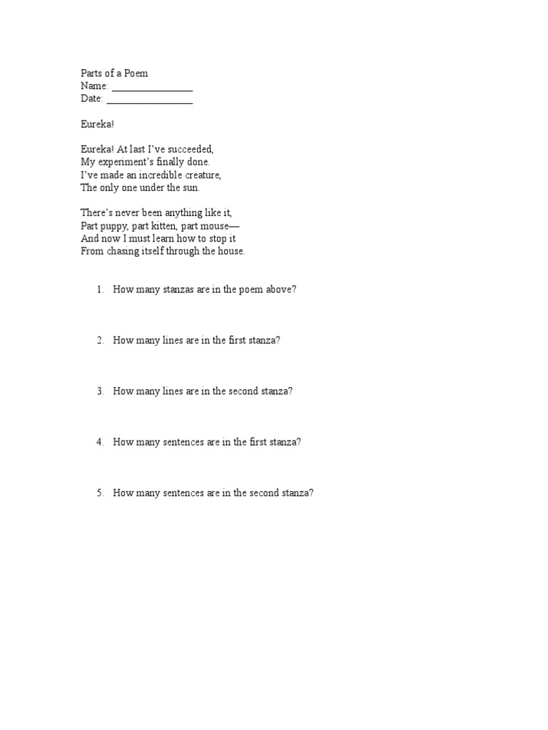 Lines and Stanzas Practice. | PDF | Poetry