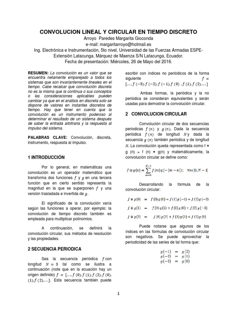 Convolucion Circular | PDF | Circunvolución | Funciones y mapeos
