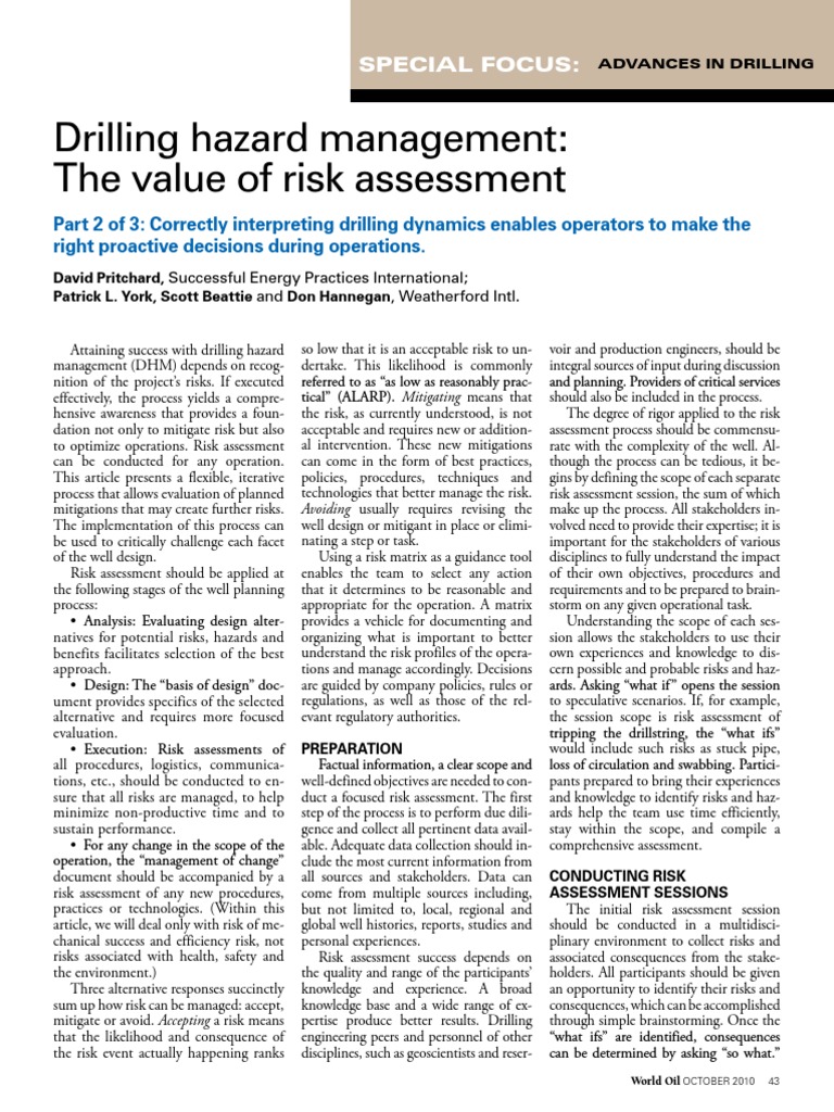 Drilling Hazard Management - Part 2 | PDF | Risk Assessment | Risk