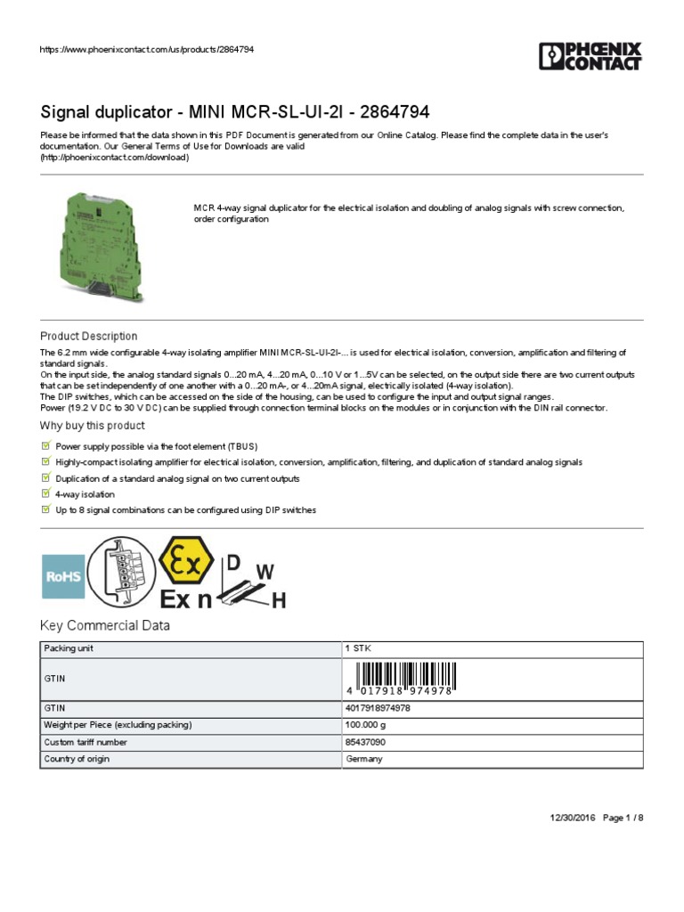4-20ma Signal Splitter | PDF | Electromagnetic Compatibility | Amplifier