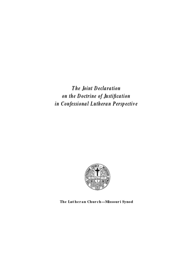 Joint Declaration On The Doctrine of Justification | PDF | Justification (Theology) | Lutheranism