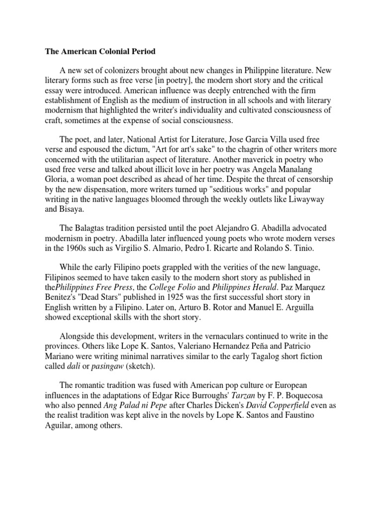 The Contemporary Period | PDF | Writers | Philippines