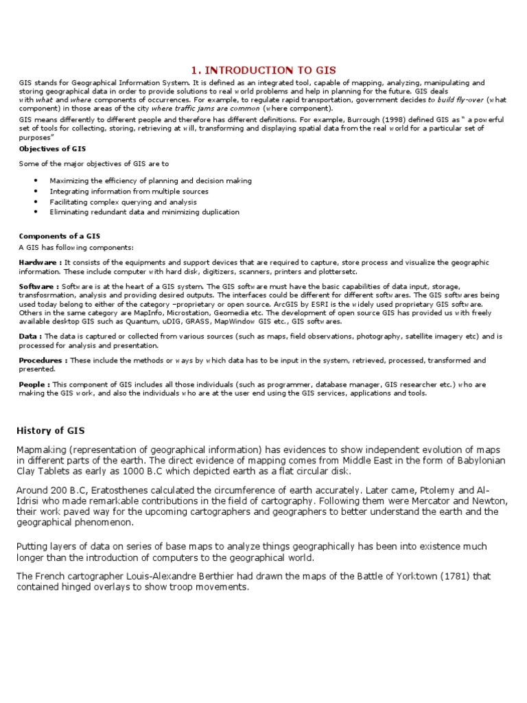 Introduction To Gis | PDF | Geographic Information System | Latitude