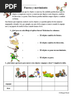 Actividades de Fuerza y Movimiento 3° Primaria | PDF