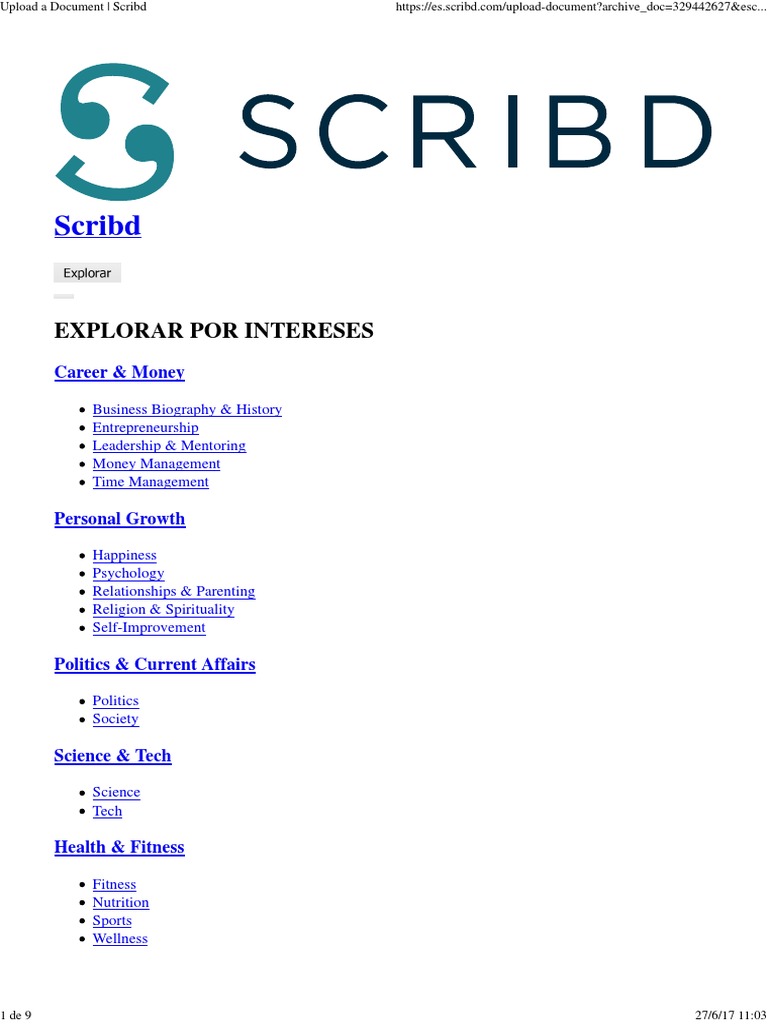 Scribd: Explorar Por Intereses | Download Free PDF | Scribd | Cyberspace