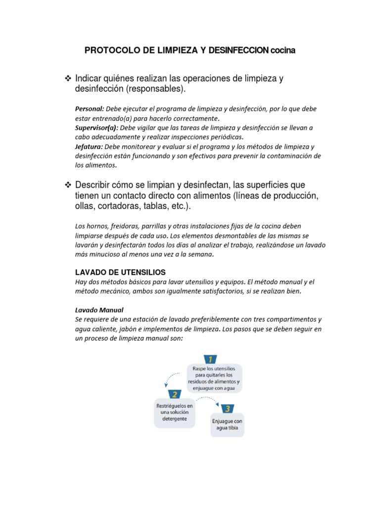 Protocolo de Limpieza y Desinfeccion | PDF | Detergente | Agua