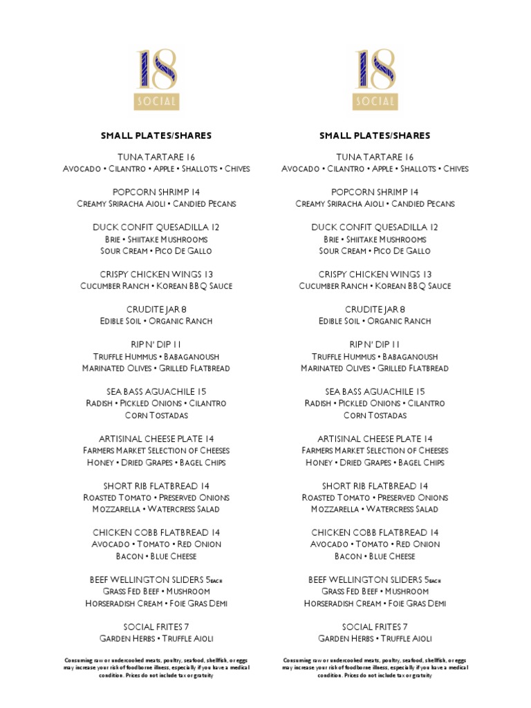 Small Plates/Shares Small Plates/Shares: Each Each | PDF | Pickling | Salad