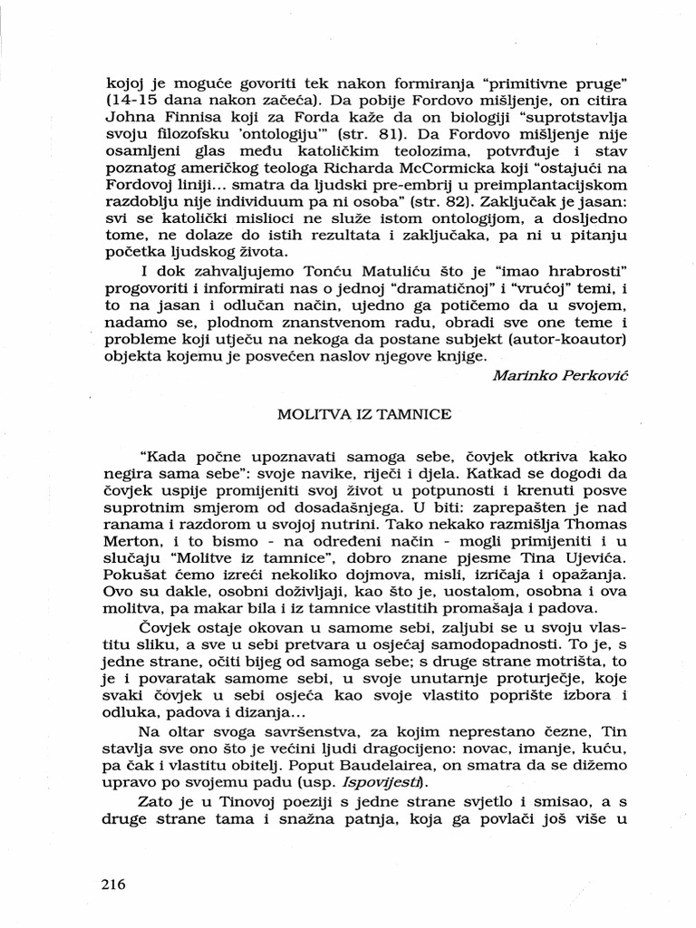 Molitva Iz Tamnice, Tin Ujevic - Matko Dzaja | PDF