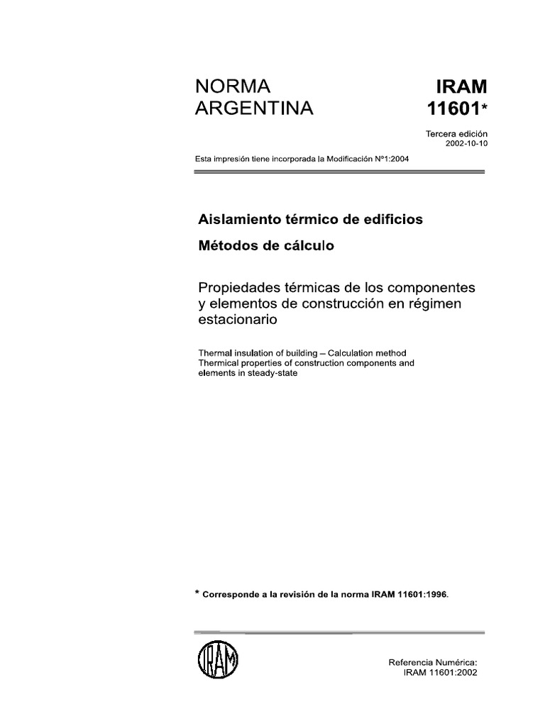 Conductividad Termica IRAM | PDF