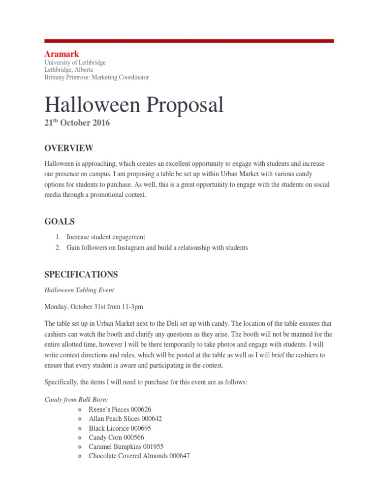 Halloween Engagement Proposal for Students | PDF | Starbucks | Social Media