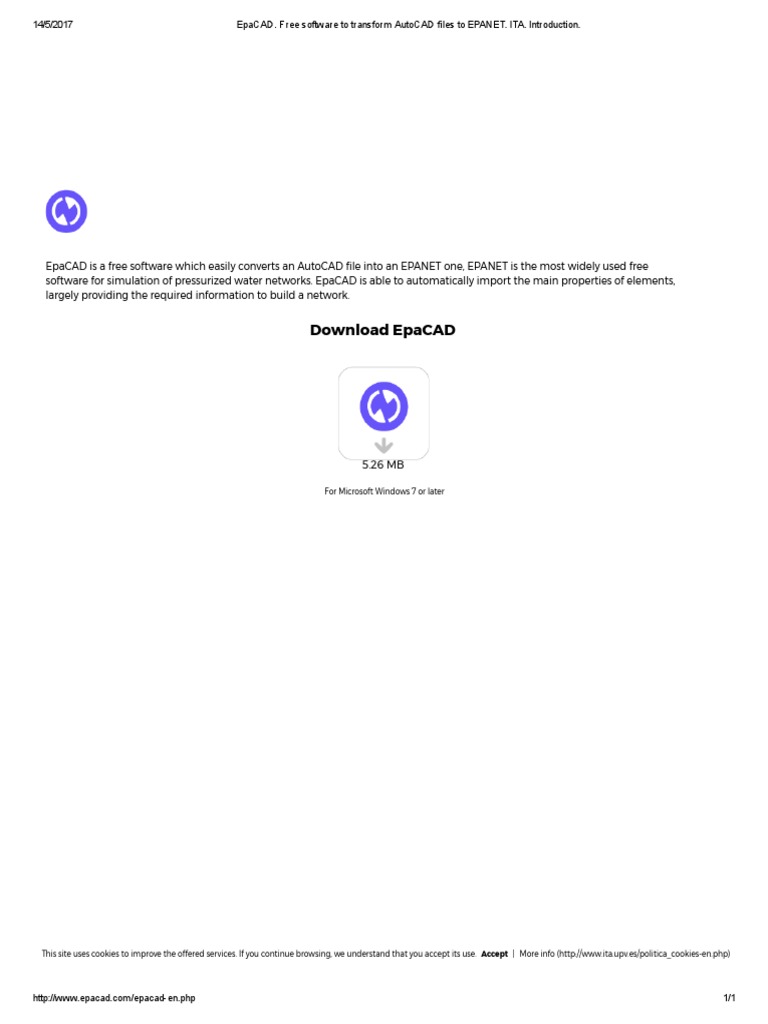 EpaCAD. Free Software To Transform AutoCAD Files To EPANET. ITA | PDF | Computers