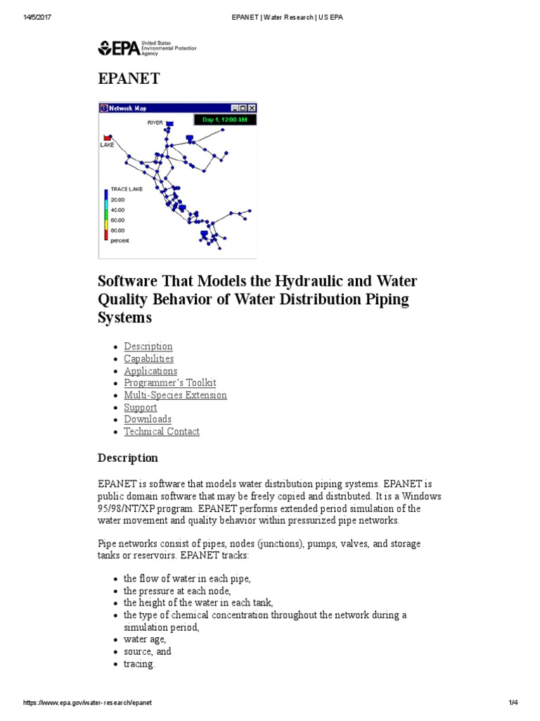 EPANET: Water System Modeling Tool | PDF | Library (Computing) | Simulation