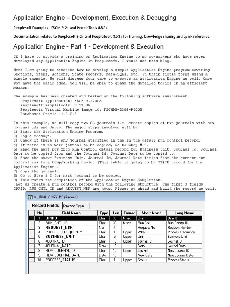 Application Engine Development Execution And Debugging Pdf Database Index Oracle Database 5056