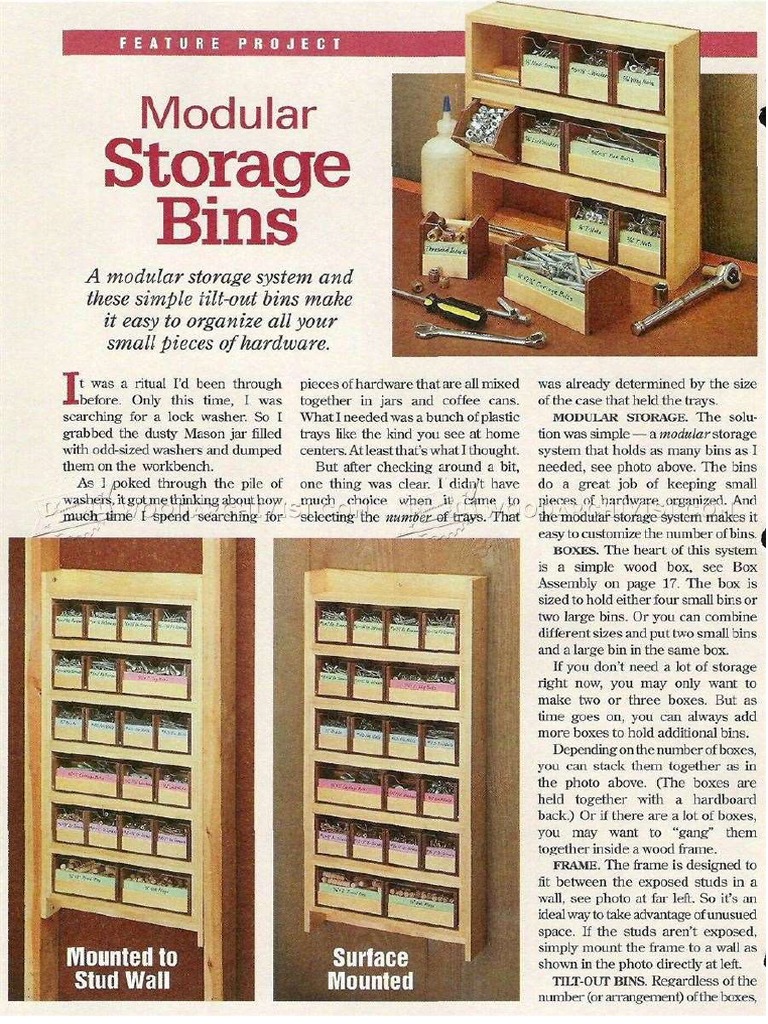 Modular Storage Bins - Woodsmith | PDF