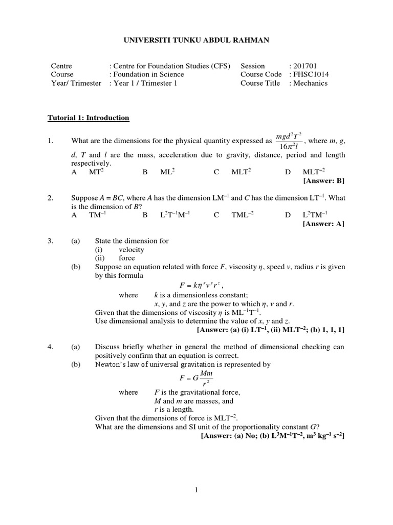 Universiti Tunku Abdul Rahman: L T MGD | PDF | Coordinate System | Quantity