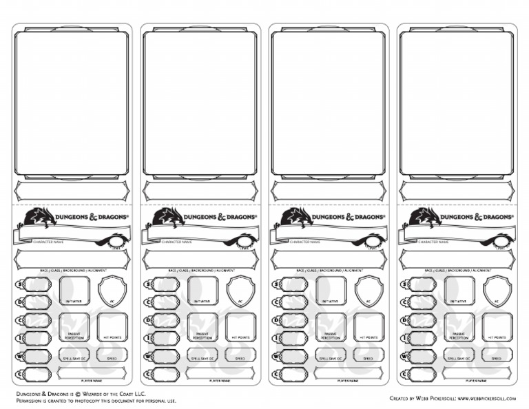 Character Tent D&D 5e | PDF