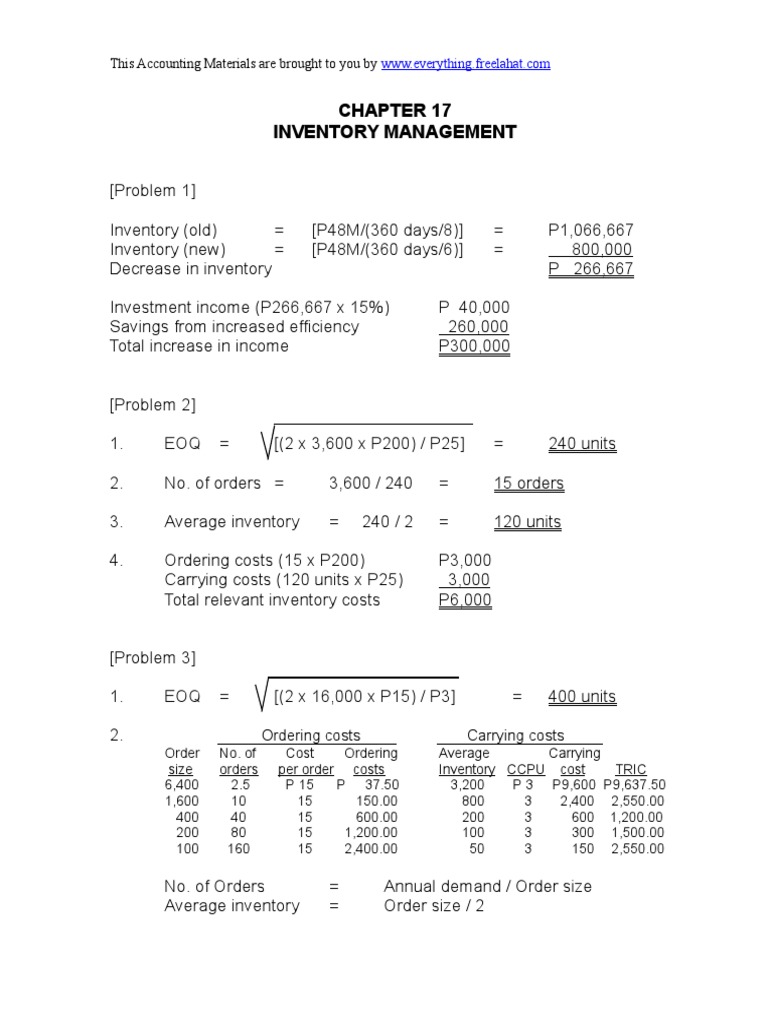 Chapter 17 MAS Agamata Answer Key. Problem Solving | PDF