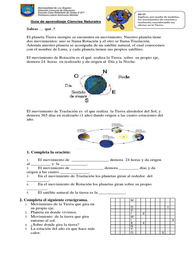 Movimientos de la Tierra para Niños | PDF | Tierra | Satélite natural