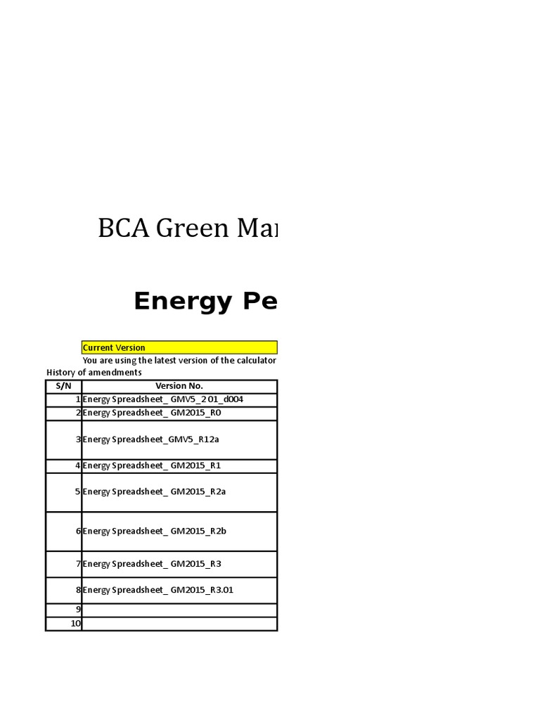 BCA Energy Performance Points Calculator | PDF | Water Heating | Air ...