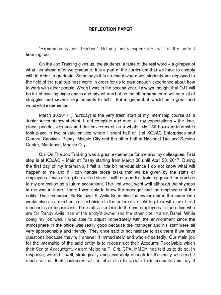 Internship Essay | Download Free PDF | Internship | Job Hunting