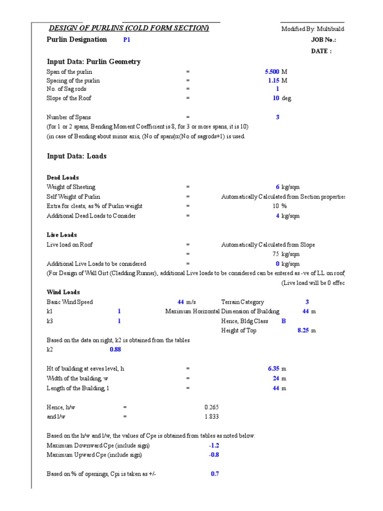 C Purlin Design | PDF | Bending | Strength Of Materials