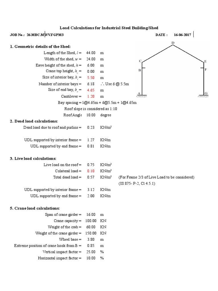 Load Calculations | PDF | Framing (Construction) | Crane (Machine)